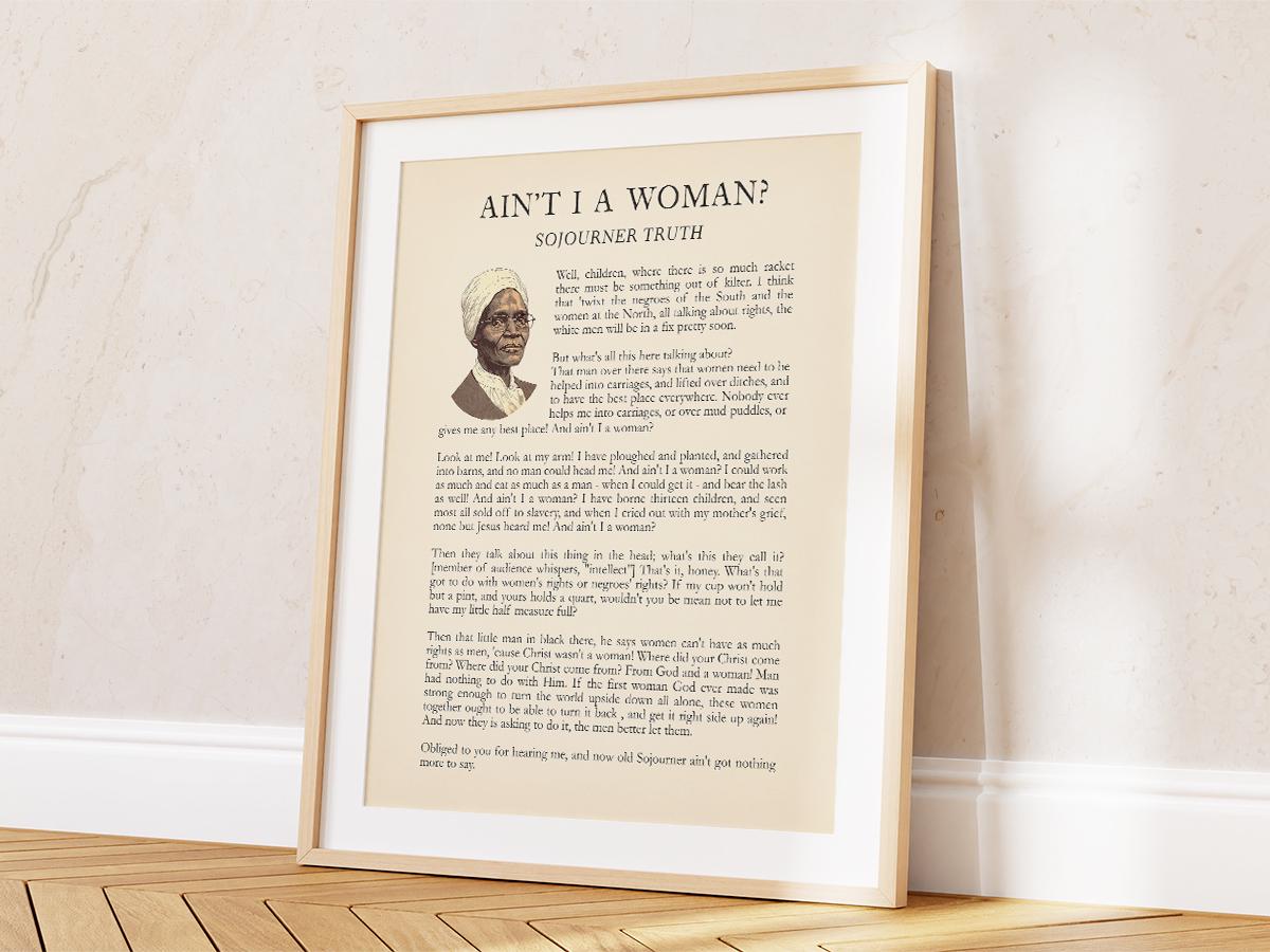 Ain't I A Woman Speech by Sojourner Truth Printable, Equality Quote ...