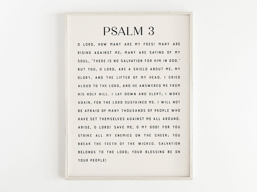 Psalm 3 Printable, Bible Verse Print, Minimalist Quote, Faith Prayer ...