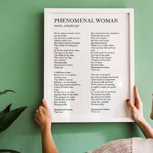 Phenomenal Woman Poem by Maya Angelou Printable, Female Empowerment ...