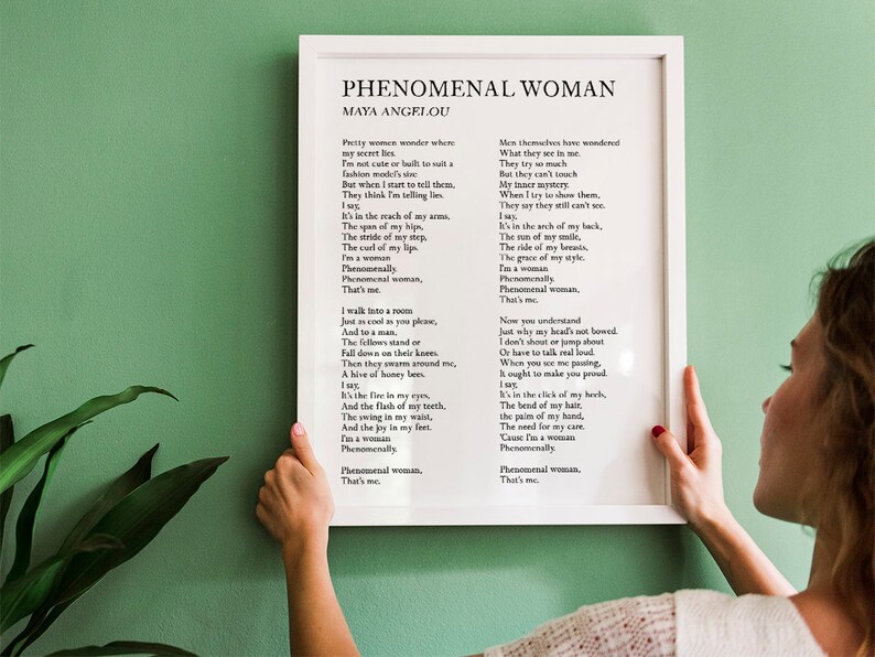 Phenomenal Woman Poem by Maya Angelou Printable, Female Empowerment ...