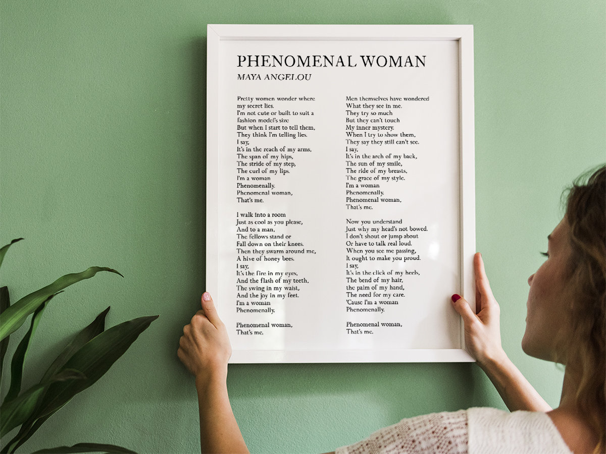 Phenomenal Woman Poem by Maya Angelou Printable, Female Empowerment ...