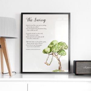 The Swing Poem by Robert Louis Stevenson Printable, Childhood Tree ...