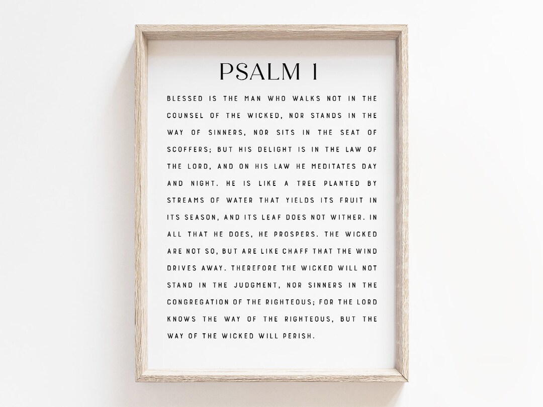Psalm 1 Printable, Bible Verse Print, Minimalist Quote, Faith Prayer ...