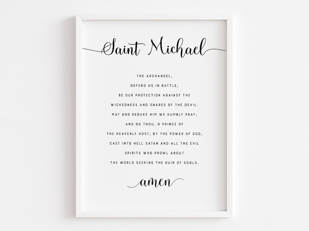 Saint Michael Printable, the Archangel Prayer, Digital Download, House ...