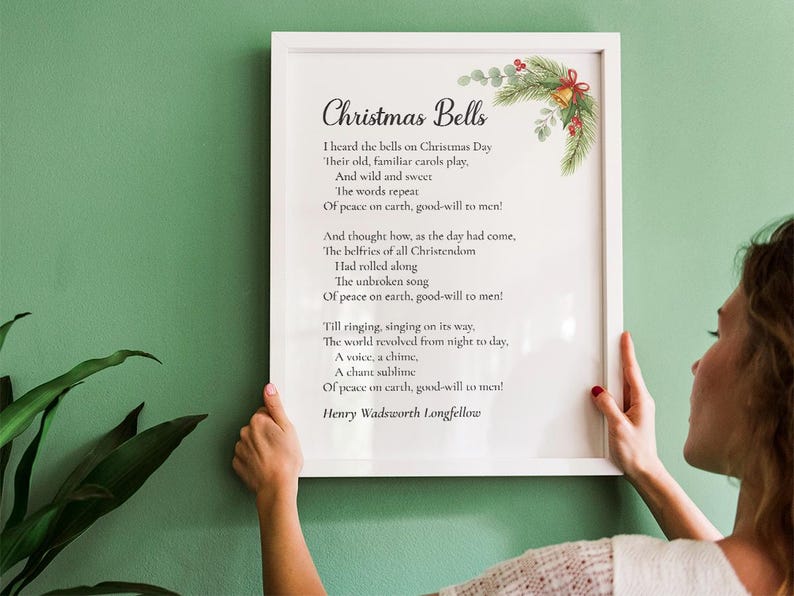 Christmas Bells Poem Quote Henry Wadsworth Longfellow Printable ...