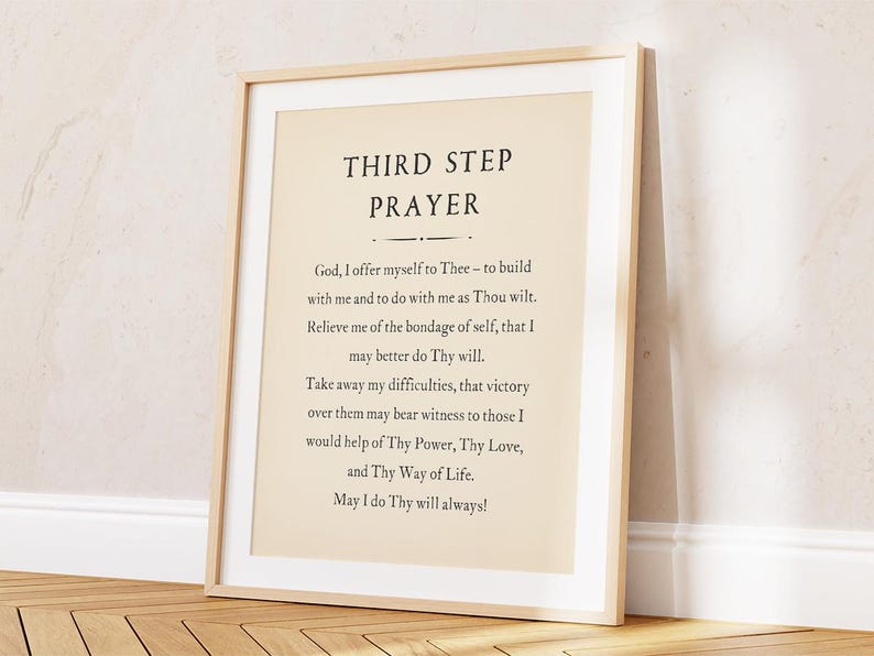 Third Step Prayer Printable, Twelve Step Healing, Vintage AA Recovery ...