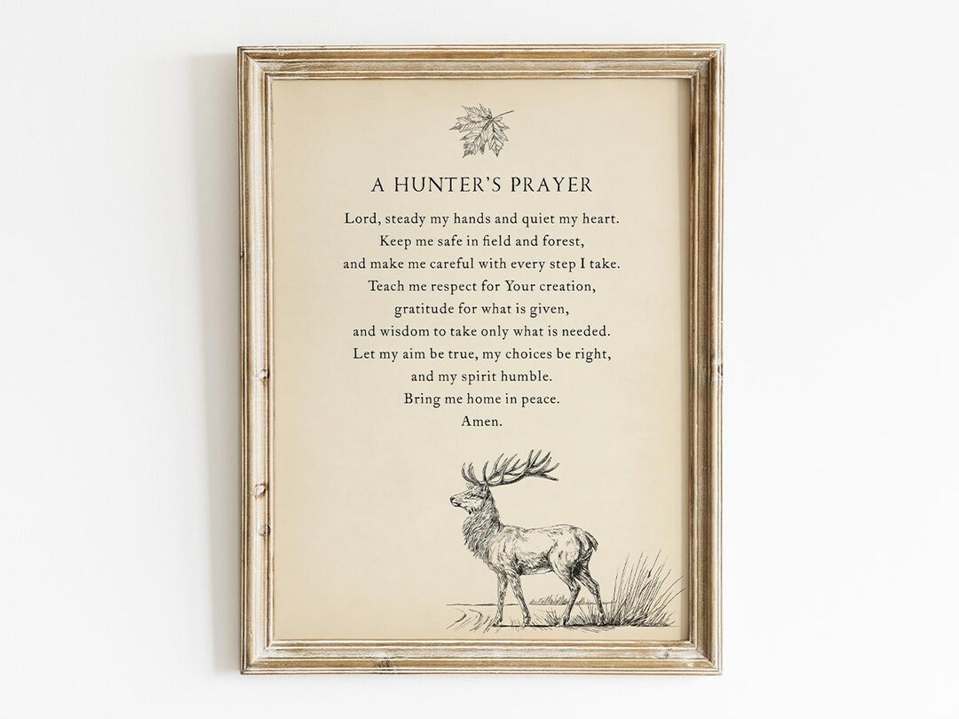 A Hunter Prayer Blessing Printable, Digital Download, Inspiration Deer ...
