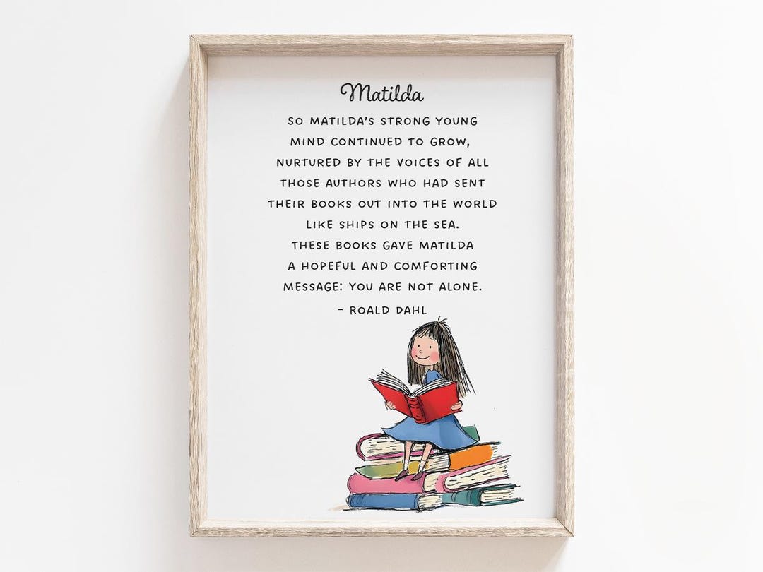 Matilda - Roald Dahl Quote Printable, Digital Download, Daughter ...