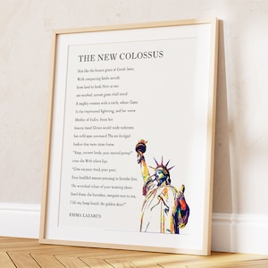 The New Colossus Poem - Emma Lazarus Printable, Digital Download ...