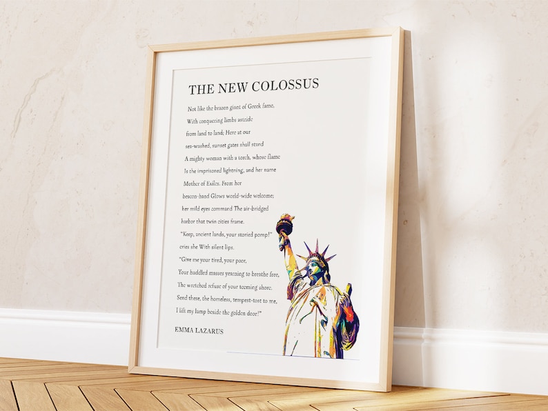 The New Colossus Poem - Emma Lazarus Printable, Digital Download ...