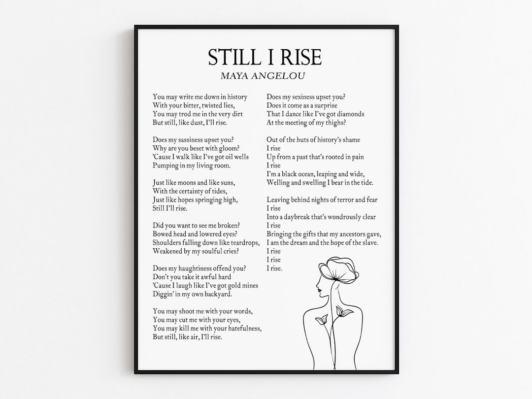 Still I Rise Poem by Maya Angelou Printable, Boss Leader Print, Digital ...