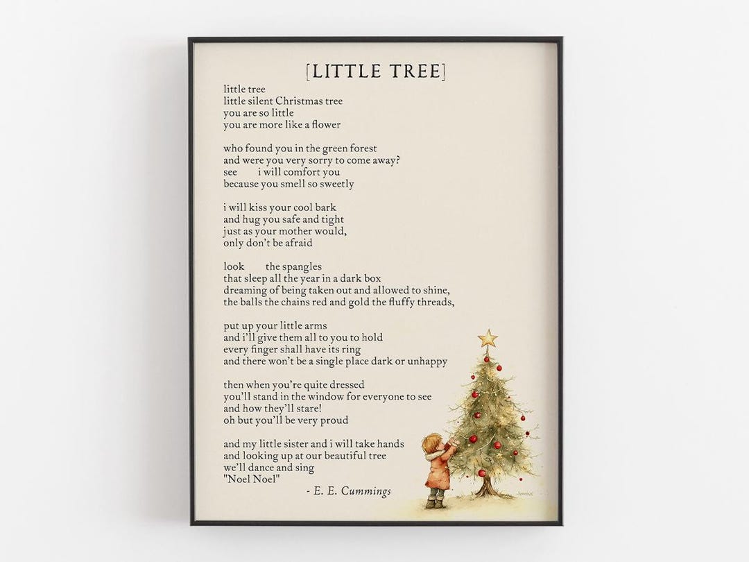 Little Tree Poem E. E. Cummings Printable, Digital Download, Nursery ...
