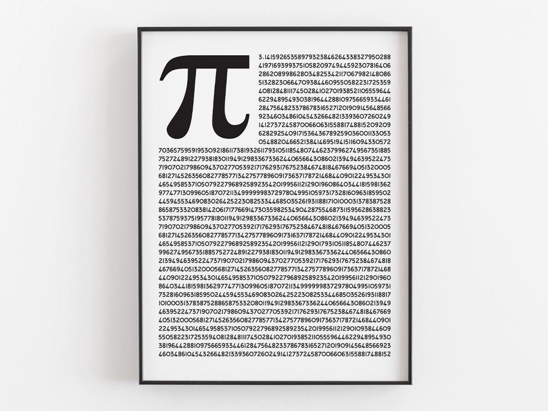 Accurate Pi Value Mathematics Printable, Exact Pi Decimal Value Print ...