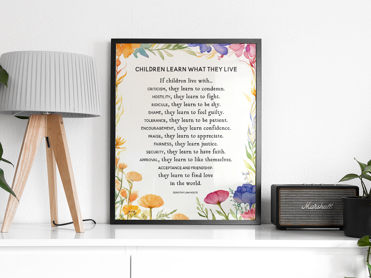Children Learn What They Live Poem by Dorothy Law Nolte Printable ...