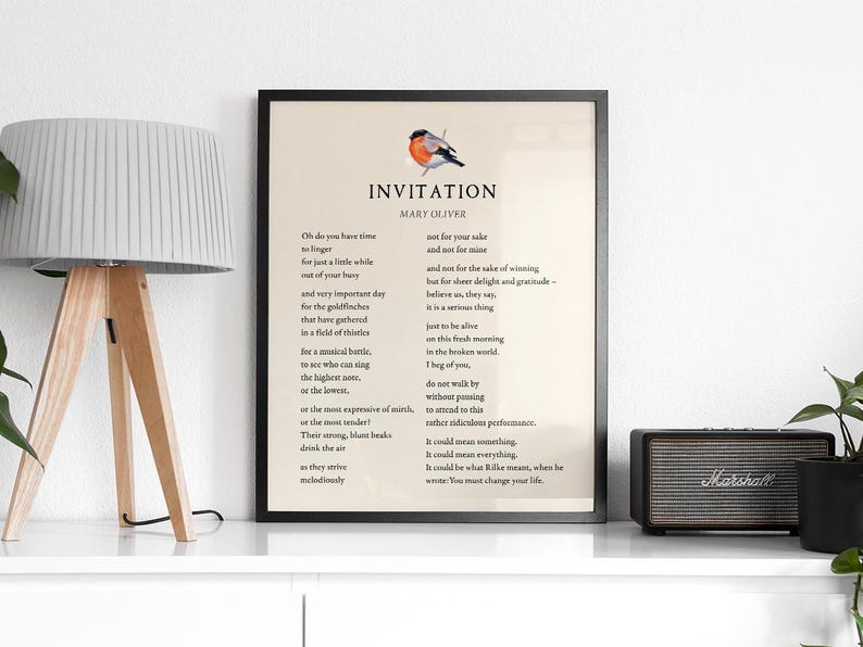 Invitation Poem Printable Mary Oliver, Digital Download, Serene ...