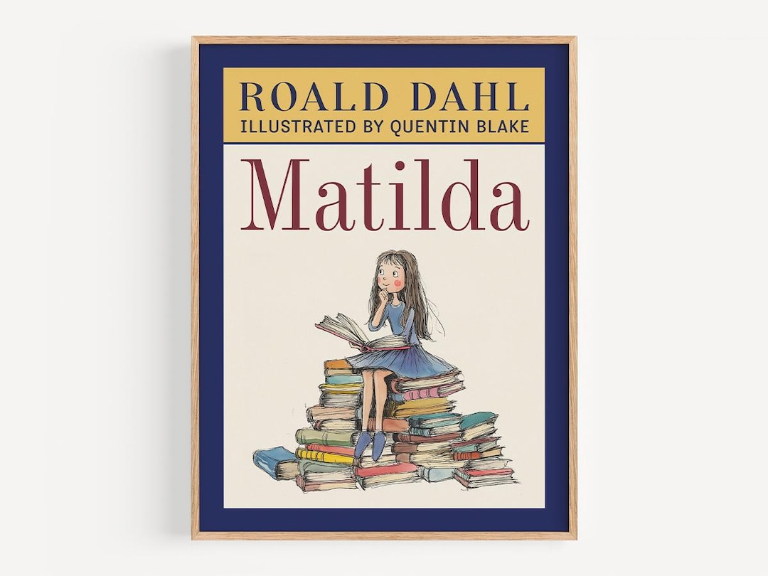 Matilda - Roald Dahl Book Page Cover Printable, Digital Download, Child ...
