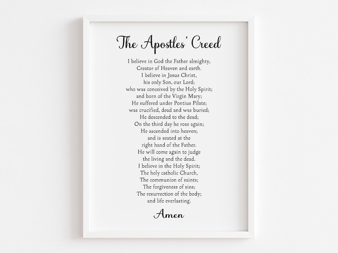The Apostles Creed Prayer Printable, Catholic Print, Digital Download ...