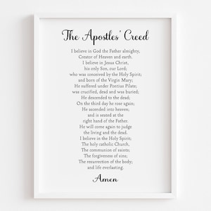 The Apostles Creed Prayer Printable, Catholic Print, Digital Download ...