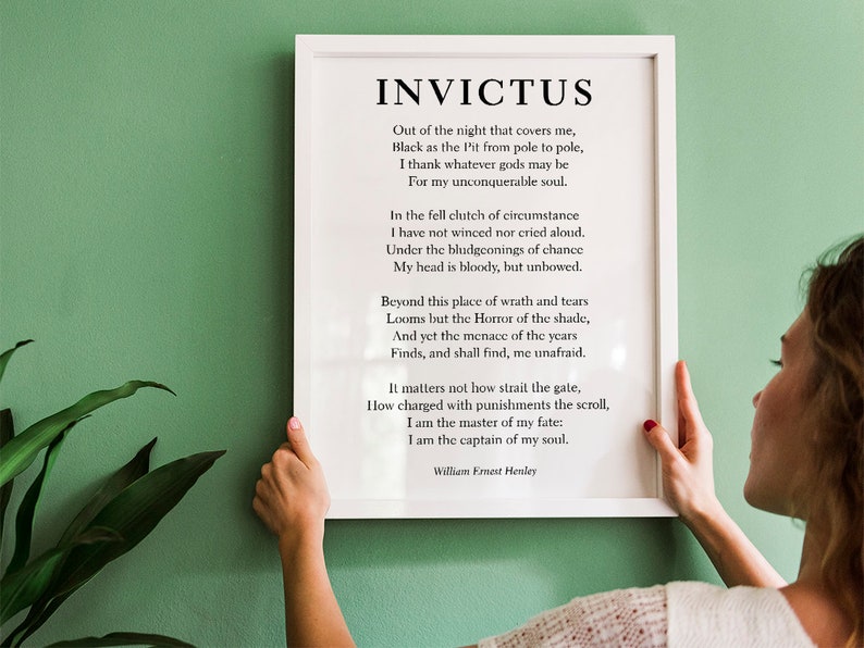 Invictus by William Ernest Henley Printable, Typography Literature ...