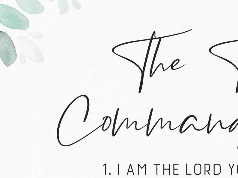 The Ten Commandments Exodus 20:1-17 Bible Verse Printable, Digital Download, Baptism Wall Art ...