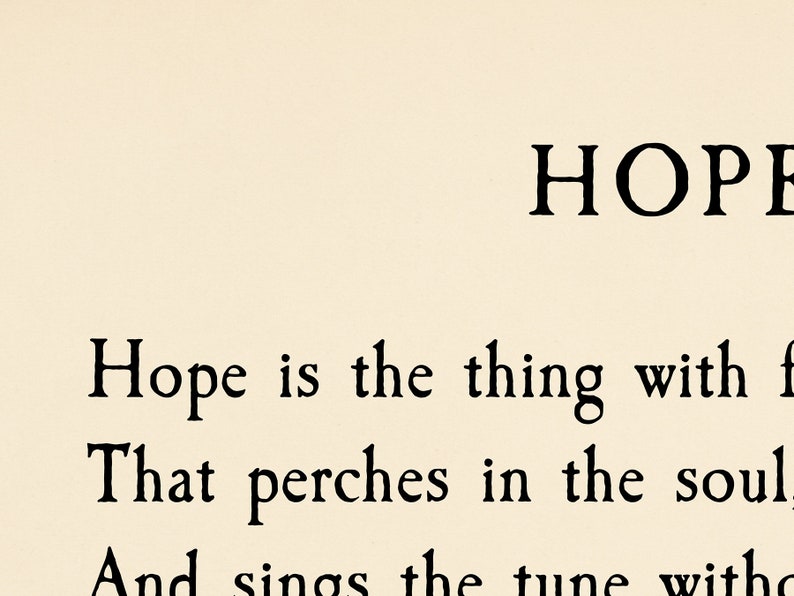 Hope Poem by Emily Dickinson, Vintage Printable, Digital Download ...