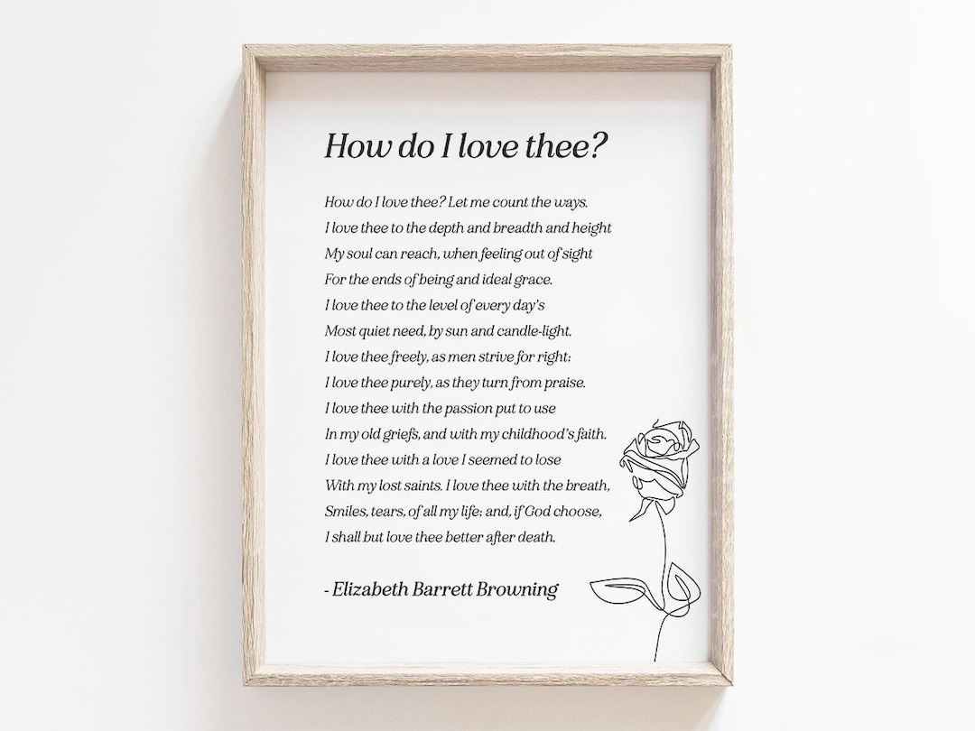 How Do I Love Thee - Elizabeth Barrett Browning Printable, Digital ...