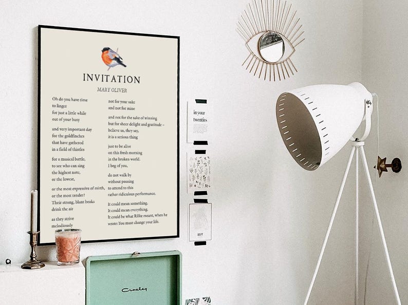 Invitation Poem Printable Mary Oliver, Digital Download, Serene ...