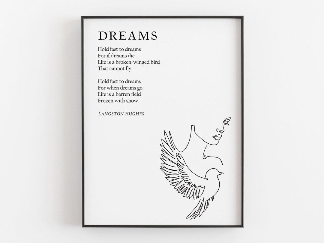 Dreams Poem by Langston Hughes Printable, Inspirational Poetry Wall Art ...