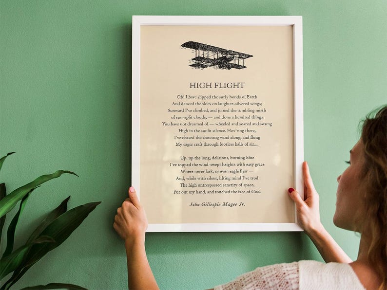 High Flight Poem by John Gillespie Magee Printable, Digital Download ...