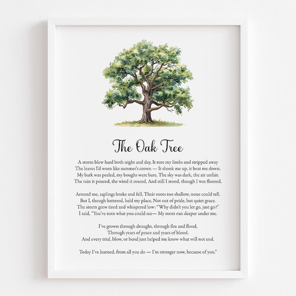 Oak Tree Poem - Etsy
