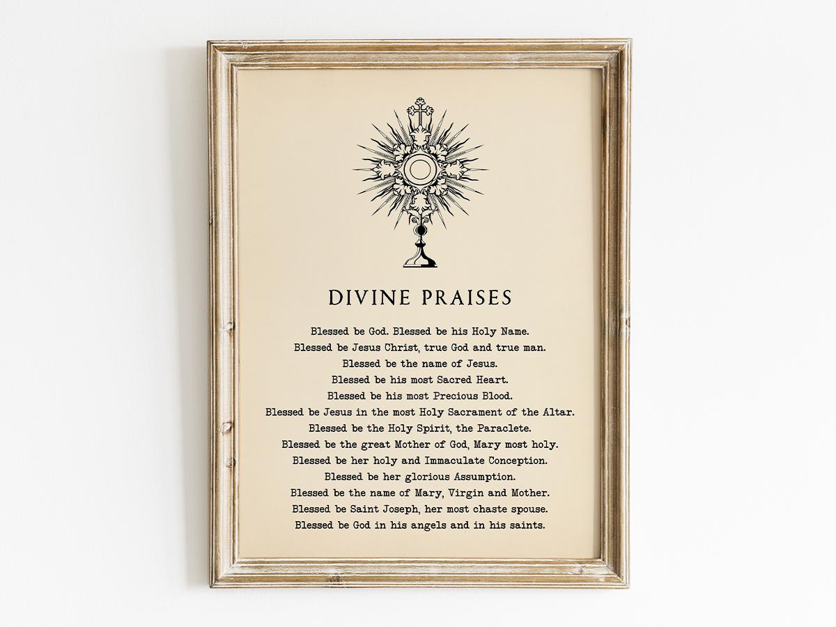 Divine Praises Prayer Printable, Digital Download, Catholic Church ...