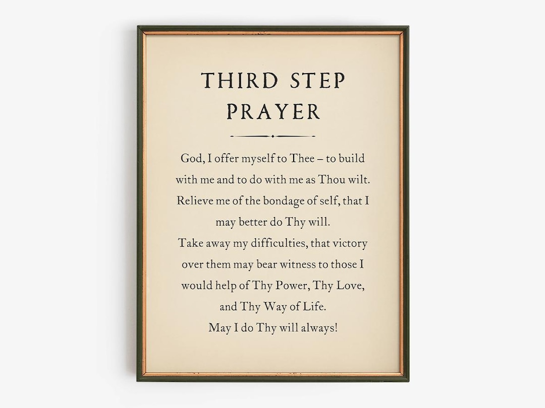 Third Step Prayer - Alcoholics Anonymous Printable, Twelve Step Healing ...