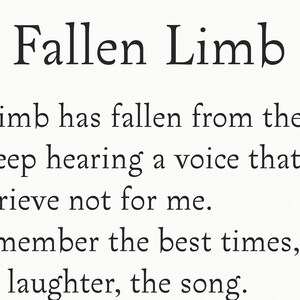A Fallen Limb Poem Printable, Christian Print, Digital Download ...