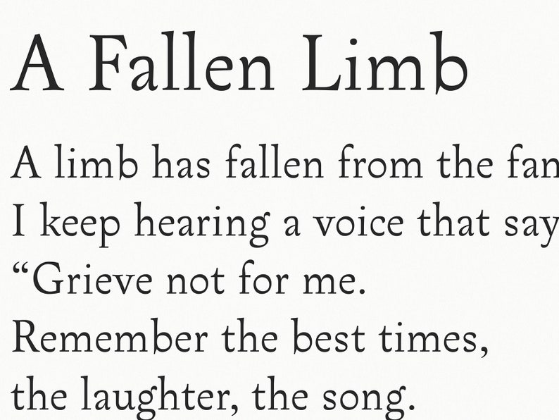 A Fallen Limb Poem Printable, Christian Print, Digital Download ...