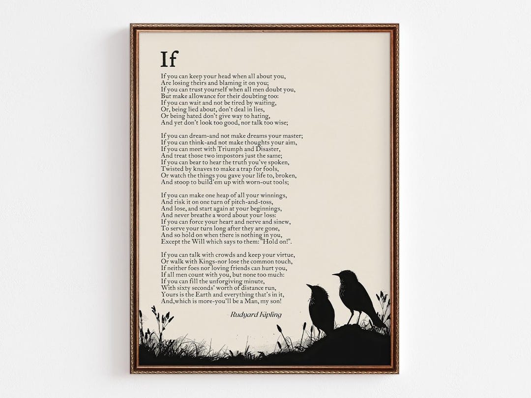 If Poem - Rudyard Kipling Printable, Digital Download, Success ...