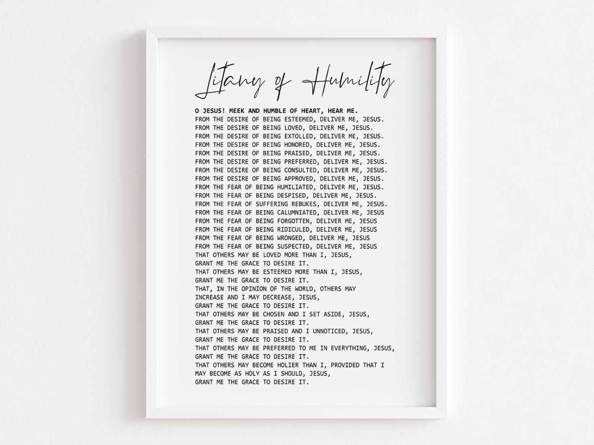 Litany of Humility Prayer Printable, Digital Download, Catholic Home ...
