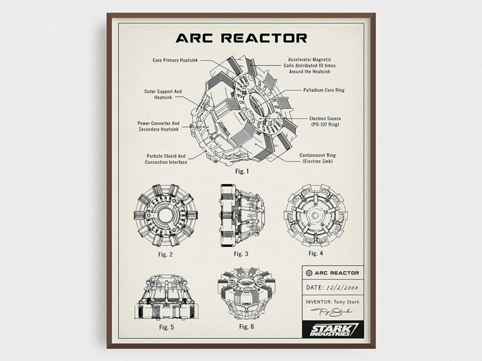 Arc Reactor Blueprint Art Arc Reactor Schematic Diagram Iron - Etsy