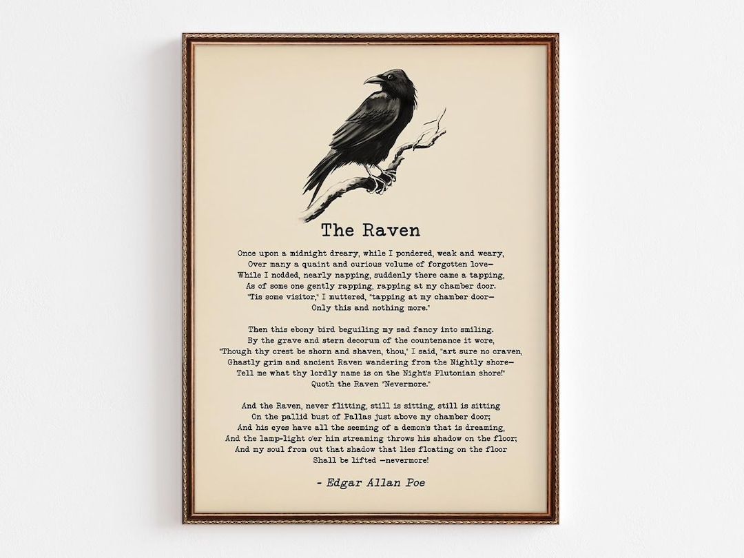 The Raven Poem - Edgar Allan Poe Printable, Digital Download, Vintage ...