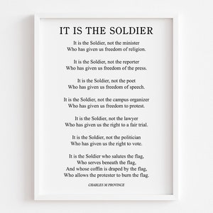 It is the Soldier Poem by Charles M Province Printable, Digital ...