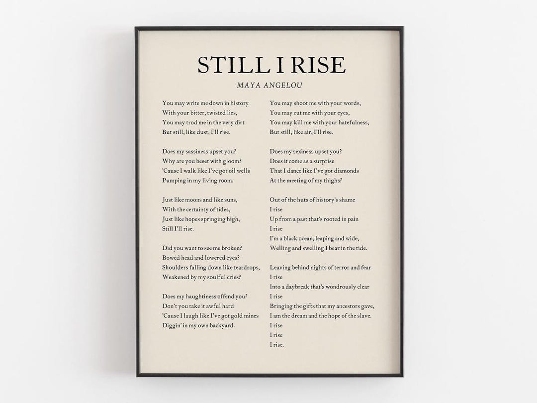 Still I Rise Poem by Maya Angelou Vintage Printable, Digital Download ...