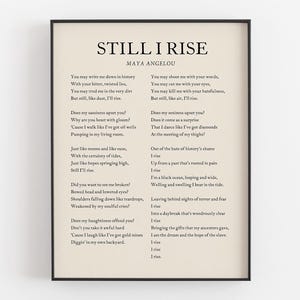 Still I Rise Poem by Maya Angelou Vintage Printable, Digital Download ...