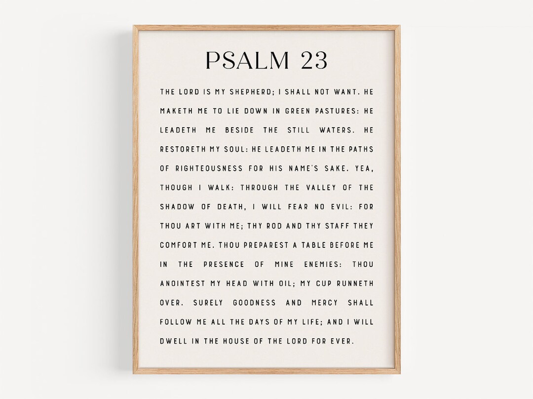 Psalm 23 Printable, King James Version, Bible Verse Print, Digital ...
