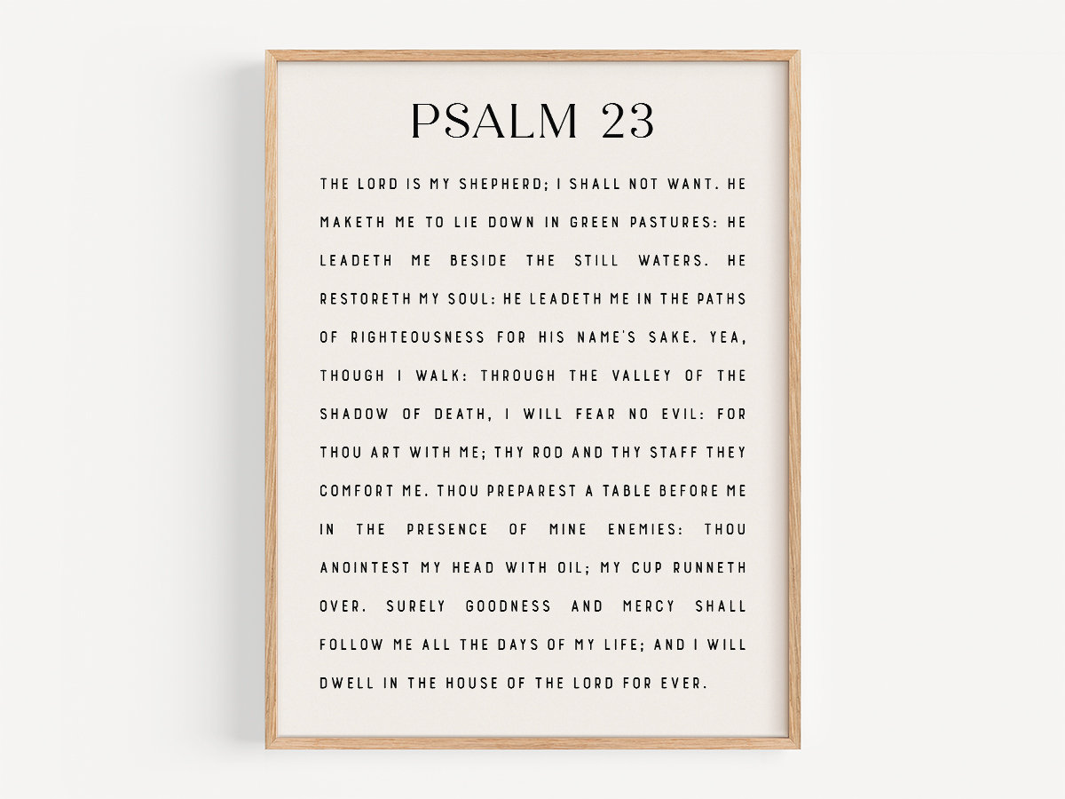 Psalm 23 Printable, King James Version, Bible Verse Print, Digital ...