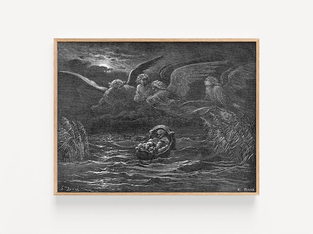 Gustave Doré the Child Moses on the Nile Printable, Digital Download ...
