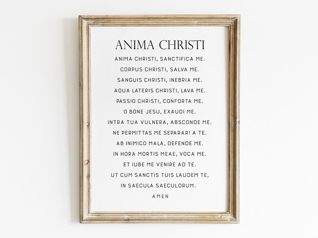 Anima Christi Prayer in Latin Printable, Holy Communion, Digital ...