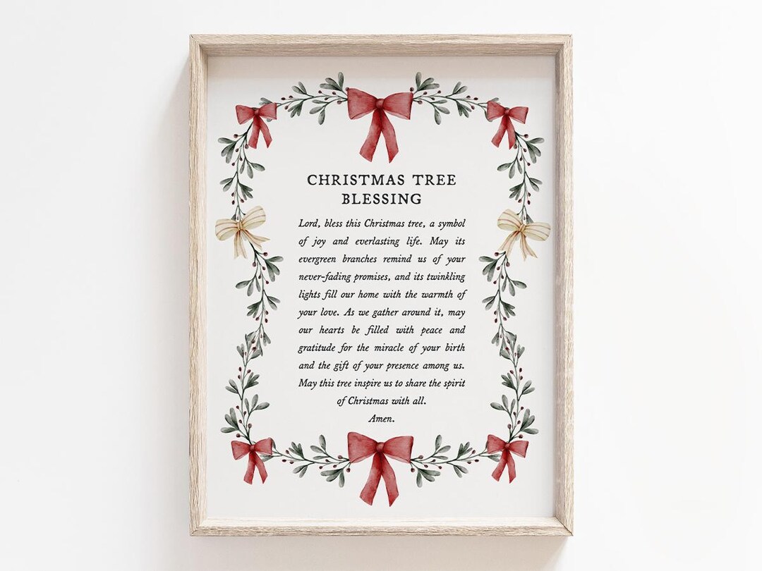 Christmas Tree Blessing Printable, Digital Download, Classic Xmas ...