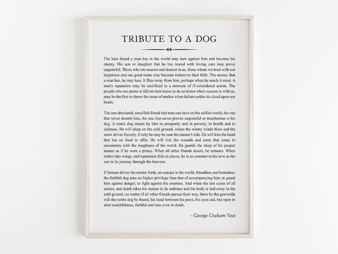 Tribute to A Dog by George Graham Vest Printable, Digital Download, My ...