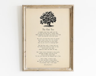 The Oak Tree Poem - Etsy