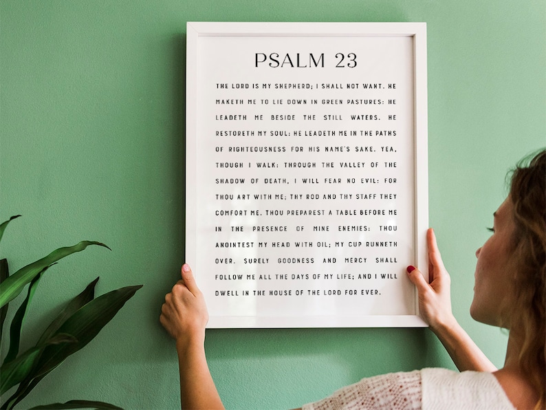 Psalm 23 Printable, King James Version, Bible Verse Print, Digital ...