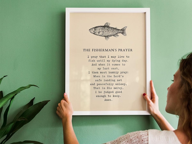 Fisherman Prayer Printable, Fly Fishing Trout Fish Wall Art, Nature ...